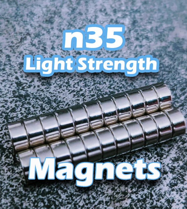 N35 Premium Neodymium Magnets (Extra Light Strength)- True Size!